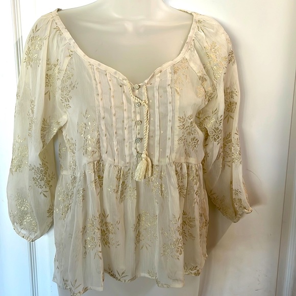 Abercrombie & Fitch | Tops | Abercrombie And Fitch Sheer Peplum Cream ...